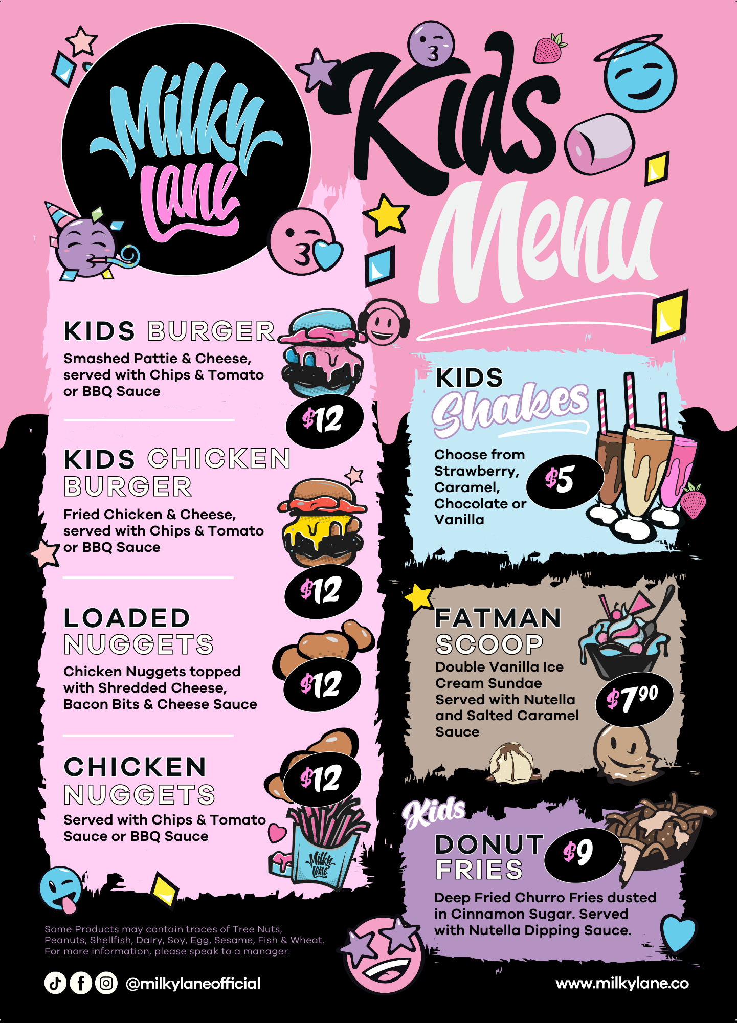 Milky Lane's Delicious Menu | Burgers, Desserts, Cocktails, & More