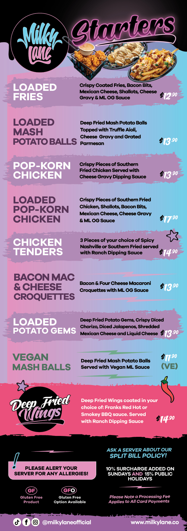 Milky Lane's Delicious Menu | Burgers, Desserts, Cocktails, & More